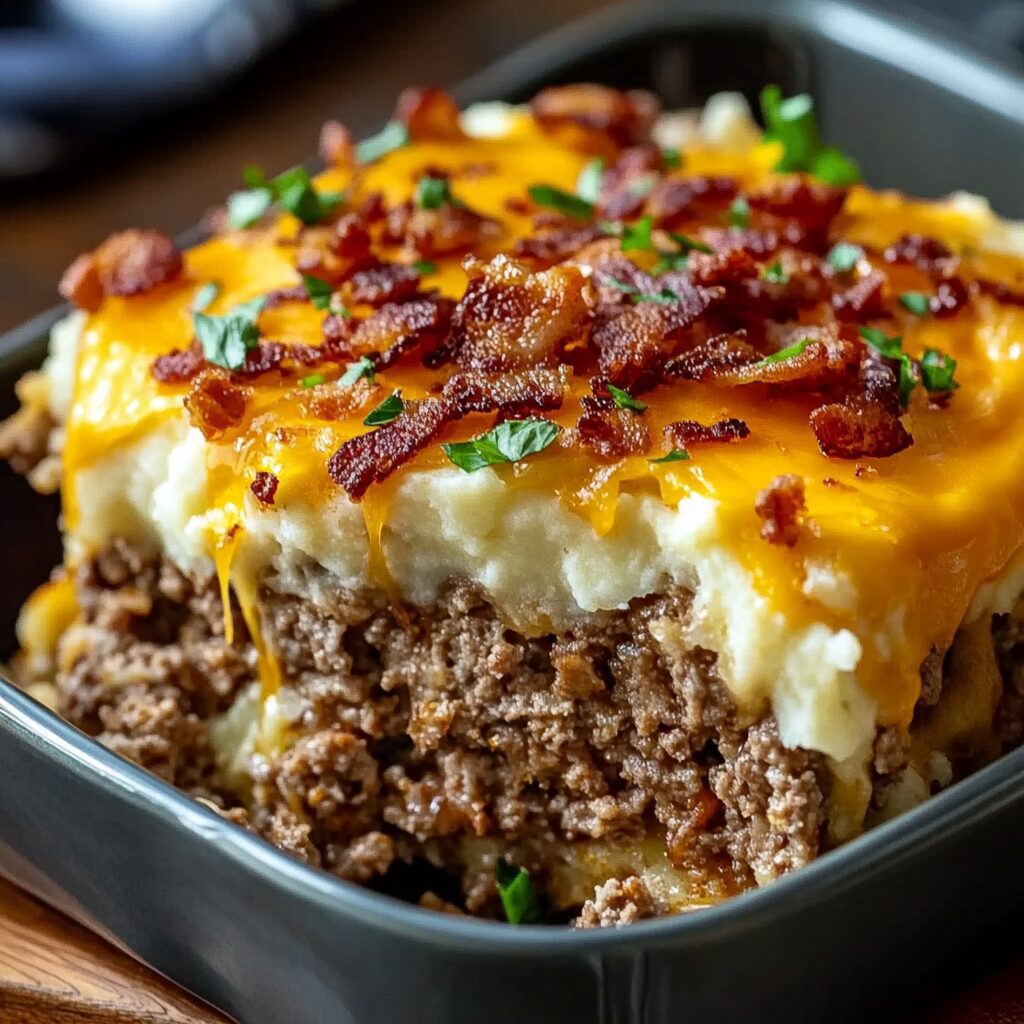 Cheesy Loaded Meatloaf Casserole - all moms recipes