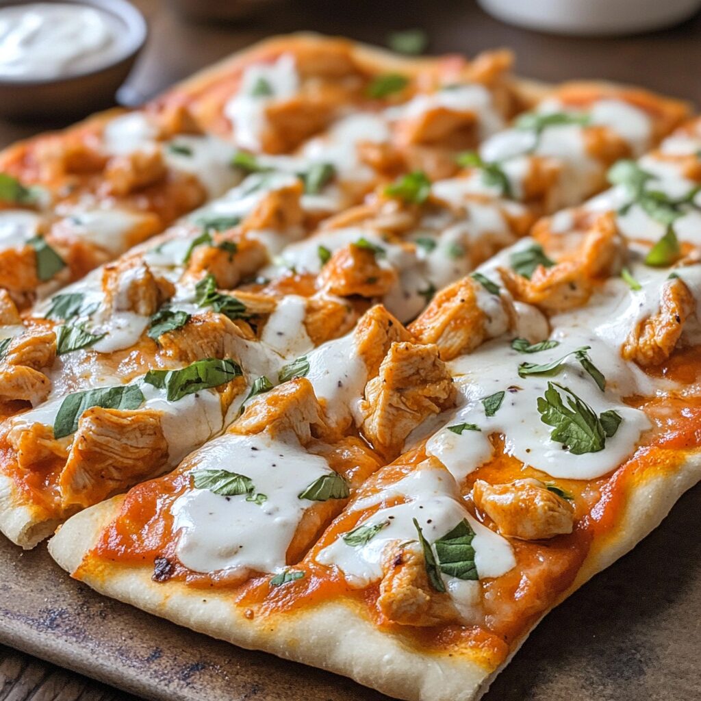 Buffalo Chicken Flatbread Pizza - all moms recipes