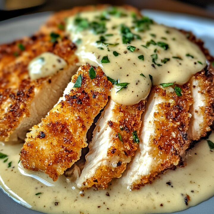 Parmesan Crusted Chicken with Creamy Garlic Sauce - all moms recipes