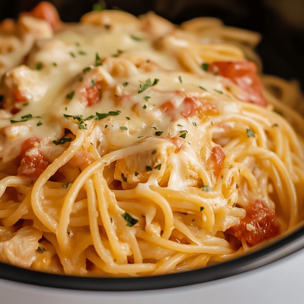 Easy CrockPot Chicken Spaghetti Recipe - all moms recipes