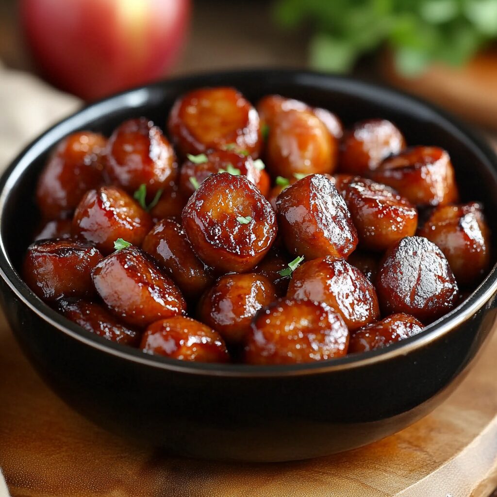 Slow Cooker Apple Kielbasa Bites - all moms recipes