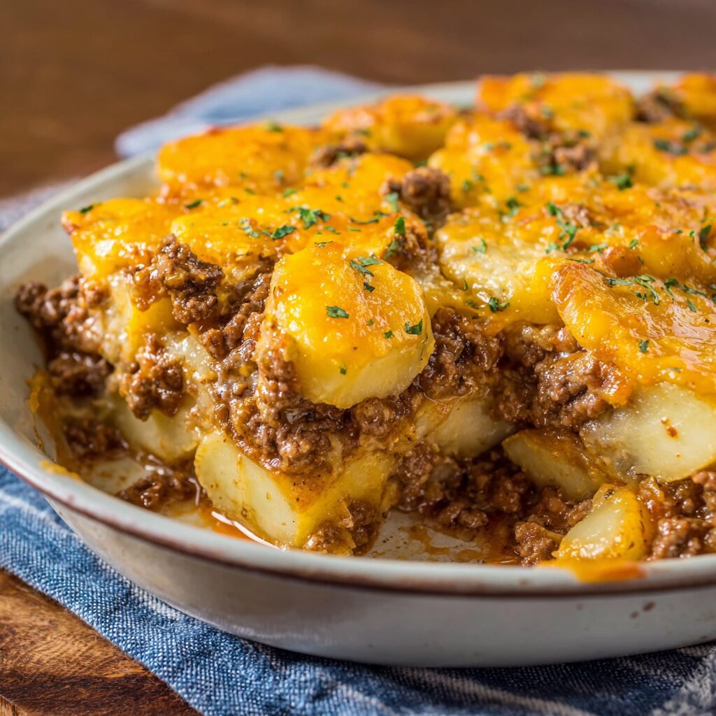 Ground Beef & Potato Layered Casserole - all moms recipes