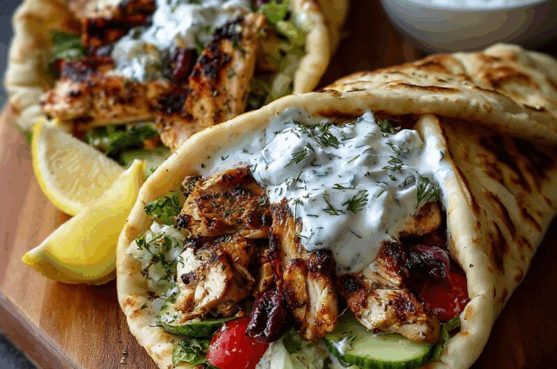 Mediterranean Chicken Gyros with Creamy Feta Tzatziki - all moms recipes