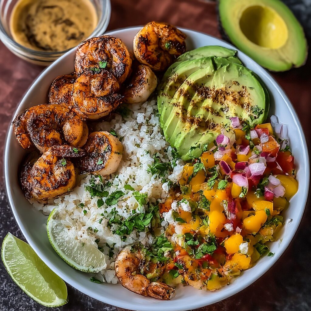 Mediterranean Shrimp Avocado Bowls - all moms recipes